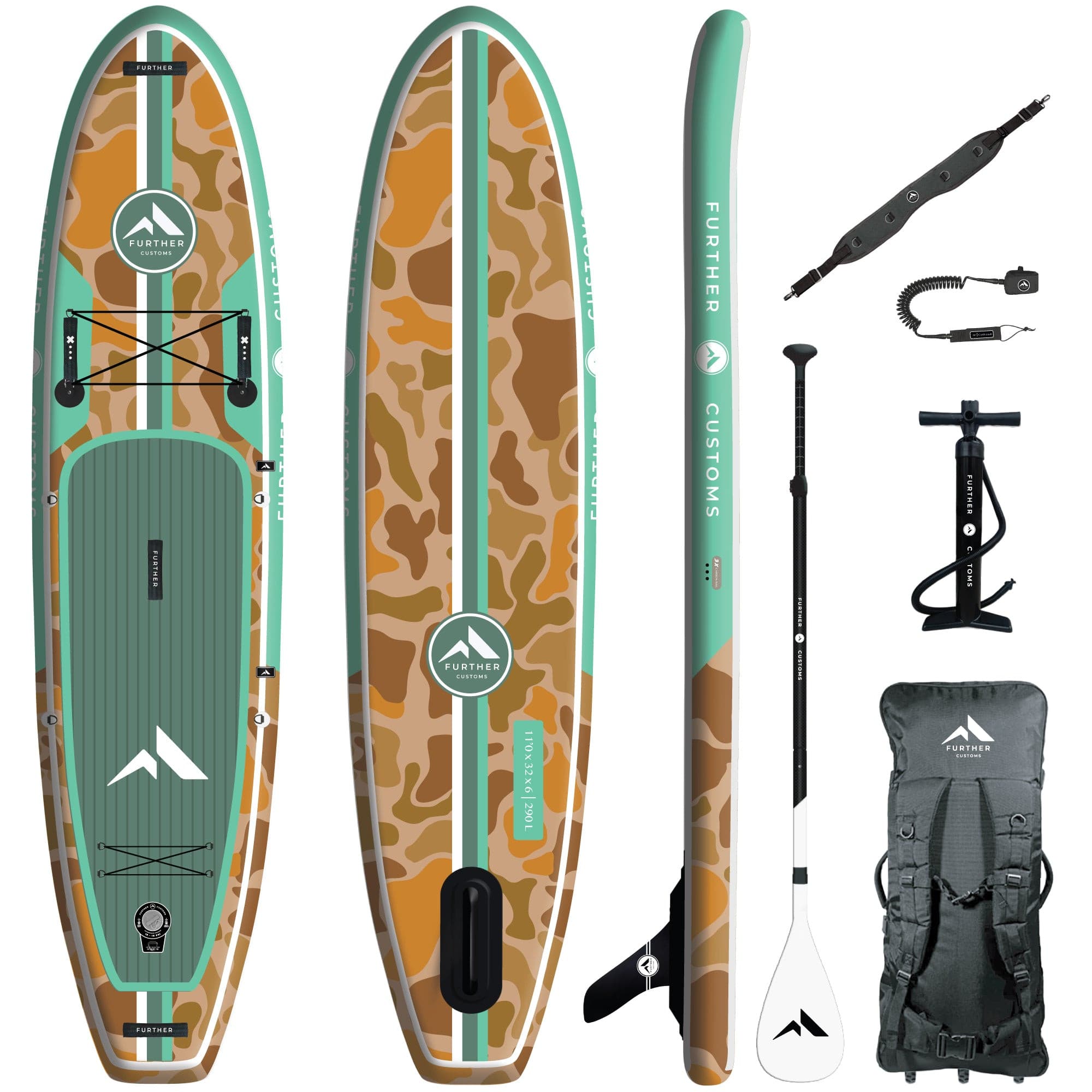 Further Customs - 11'0 Tamarack Sage Inflatable Paddleboard Kit